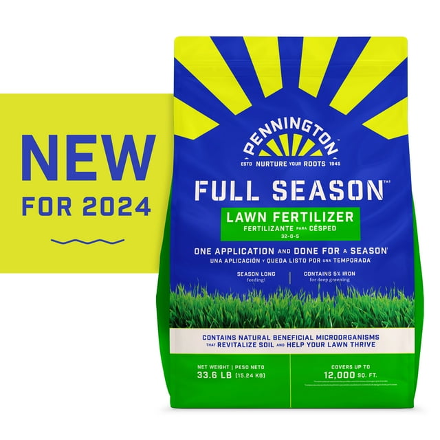 Pennington Full Season Lawn Food, 32-0-5, Fertilizer 33.6 lb., Covers ...