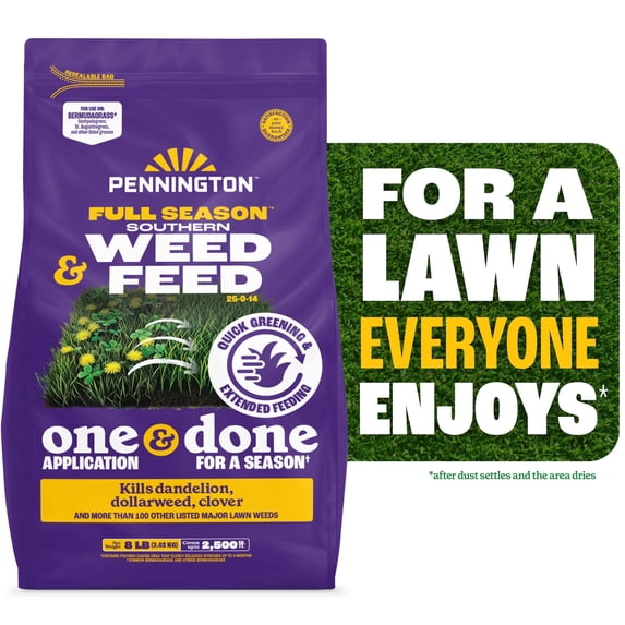 Pennington Weed and Feed with Crabgrass Control 25-0-14 Fertilizer, 8 ...