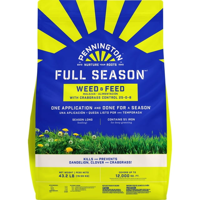 Pennington Full Season Weed and Feed Plus Crabgrass Control Lawn Food ...