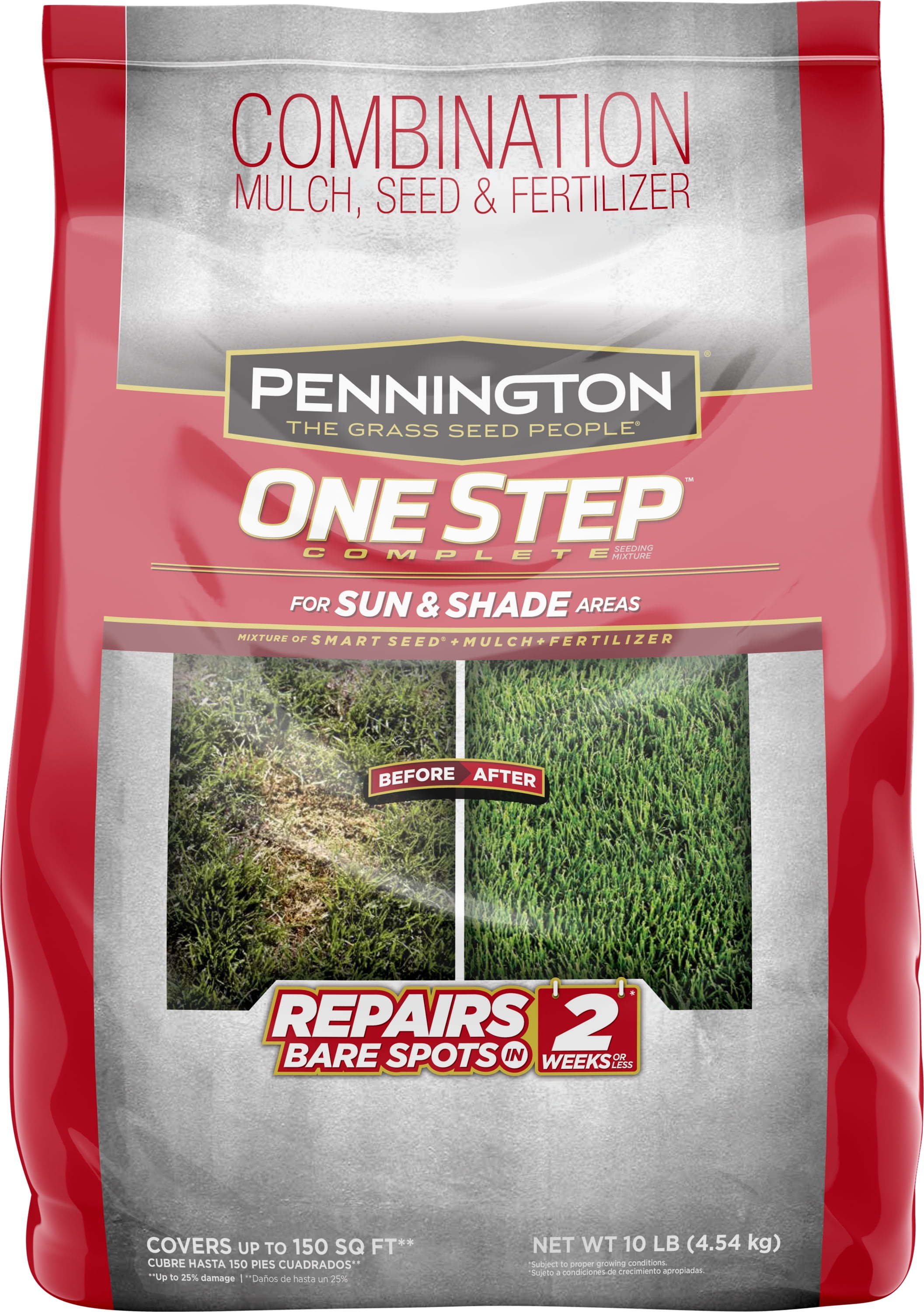 Pennington One Step Complete Patch and Repair Grass Seed Mix, for Sun ...