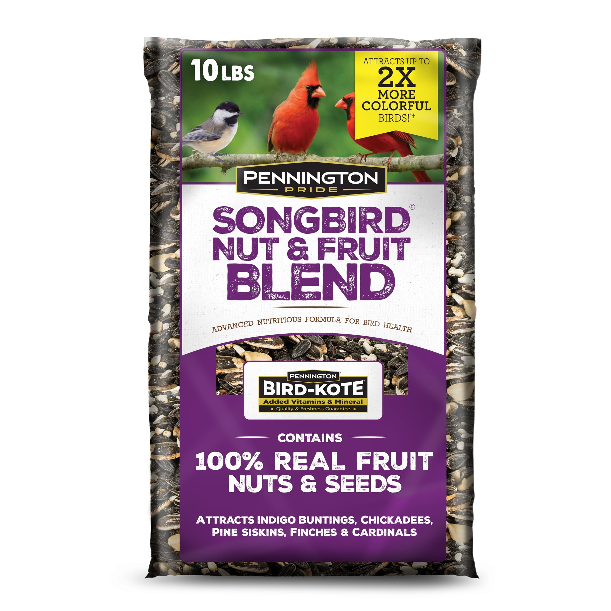 Pennington Pride Songbird Nut & Fruit AIS1 Blend, Wild Bird Seed for Outside Feeders, Advanced ...