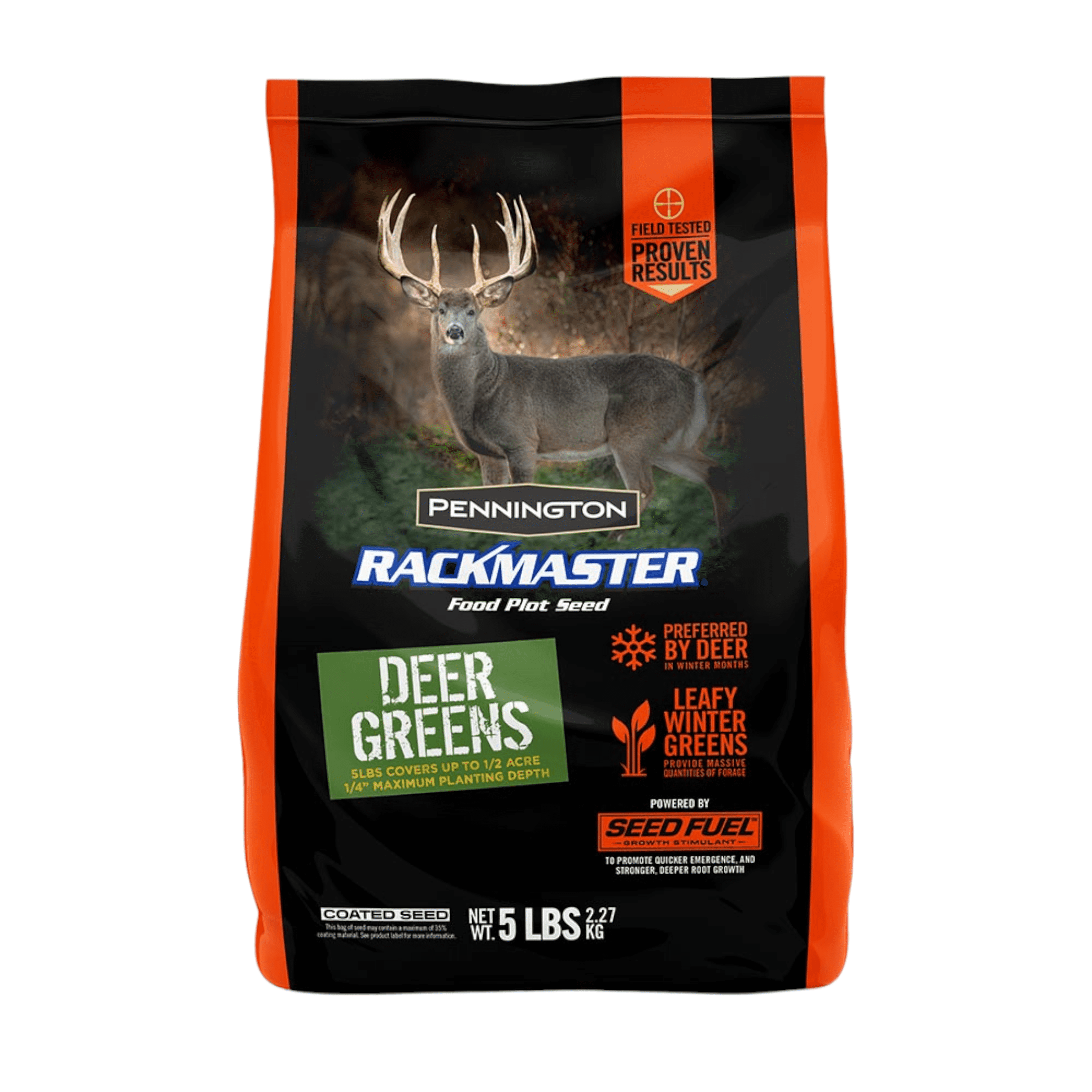 Pennington Rackmaster Deer Greens Food Plot Seed Mix, for Full Sun, 5 ...