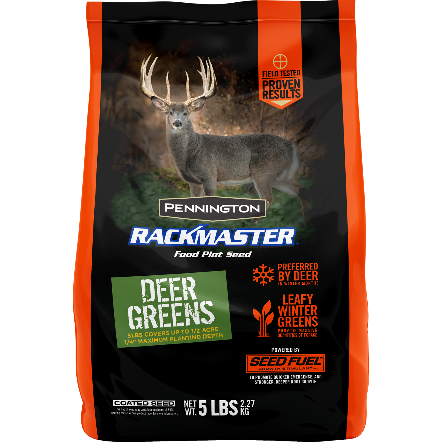 Pennington Rackmaster Deer Greens Food Plot Seed Mix, for Full Sun, 5 ...