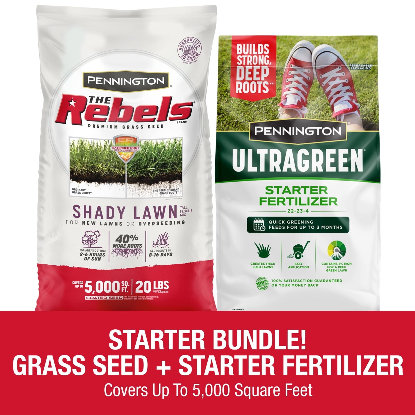 Pennington Rebels Tall Fescue Shady Lawn Grass Seed 20 lb. & Lawn ...