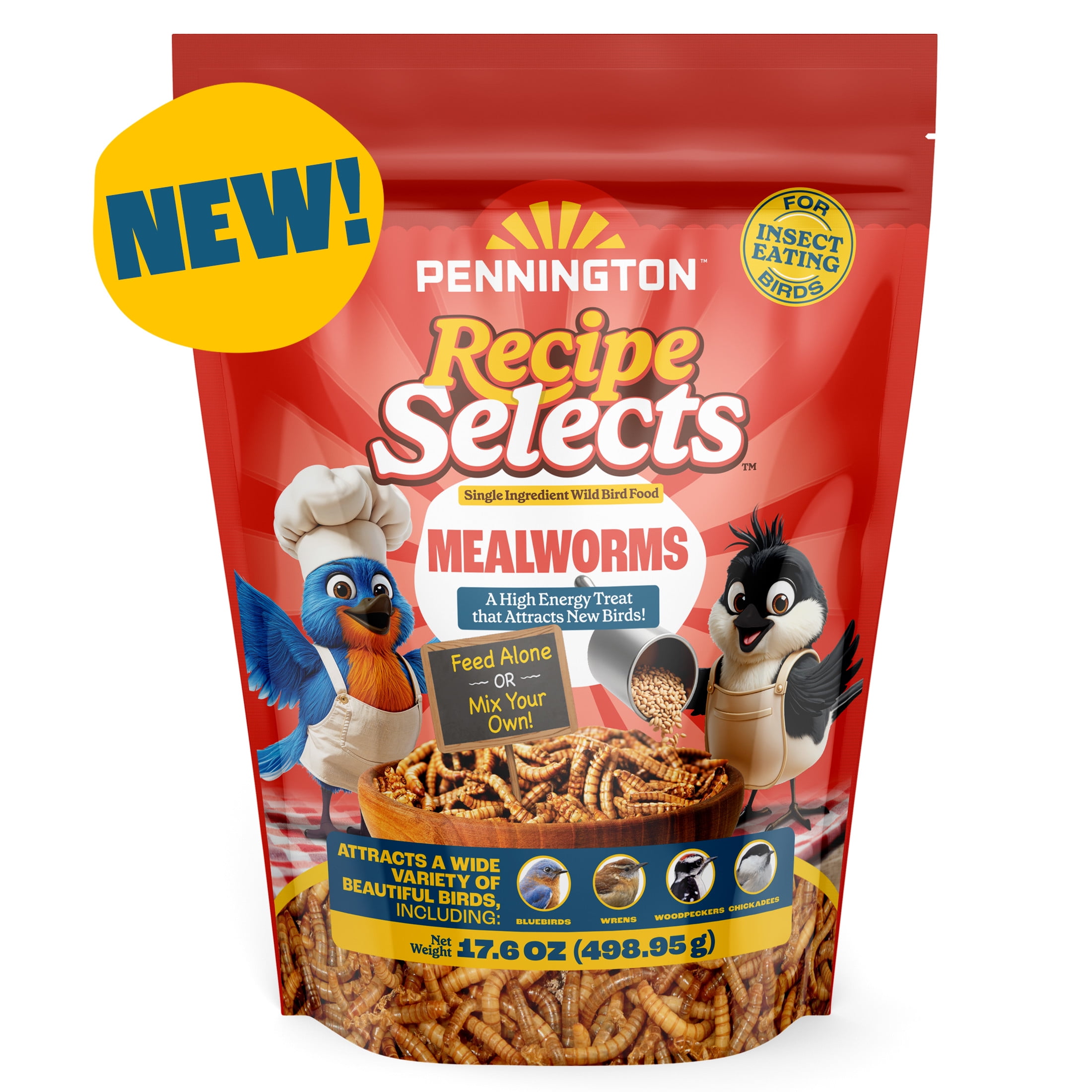 Pennington Recipe Selects Dried Mealworms for Birds, Bluebird and Wild ...