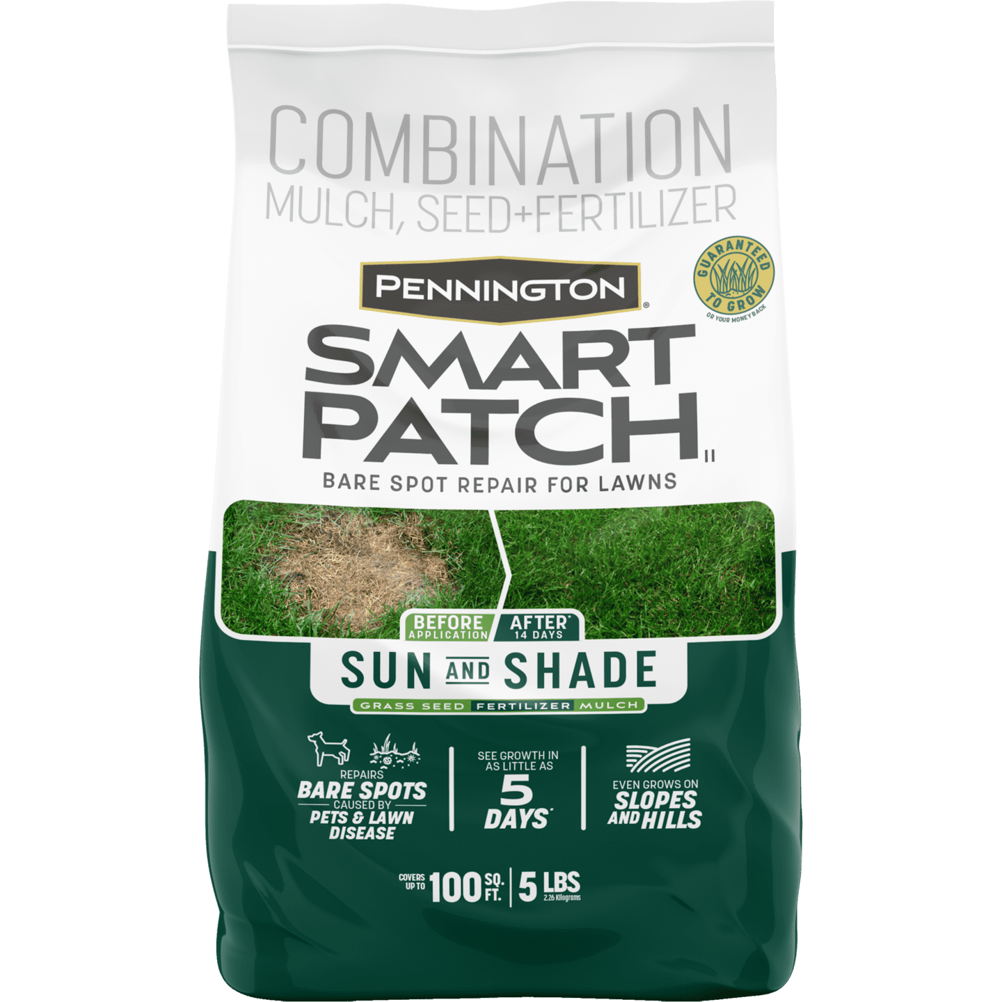 Pennington Smart Patch Sun and Shade, Sun to Partial Shade Grass Seed ...