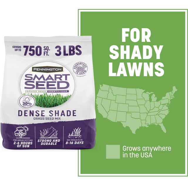 Pennington Smart Seed Dense Shade Grass Seed Mix, for Partial to Full ...