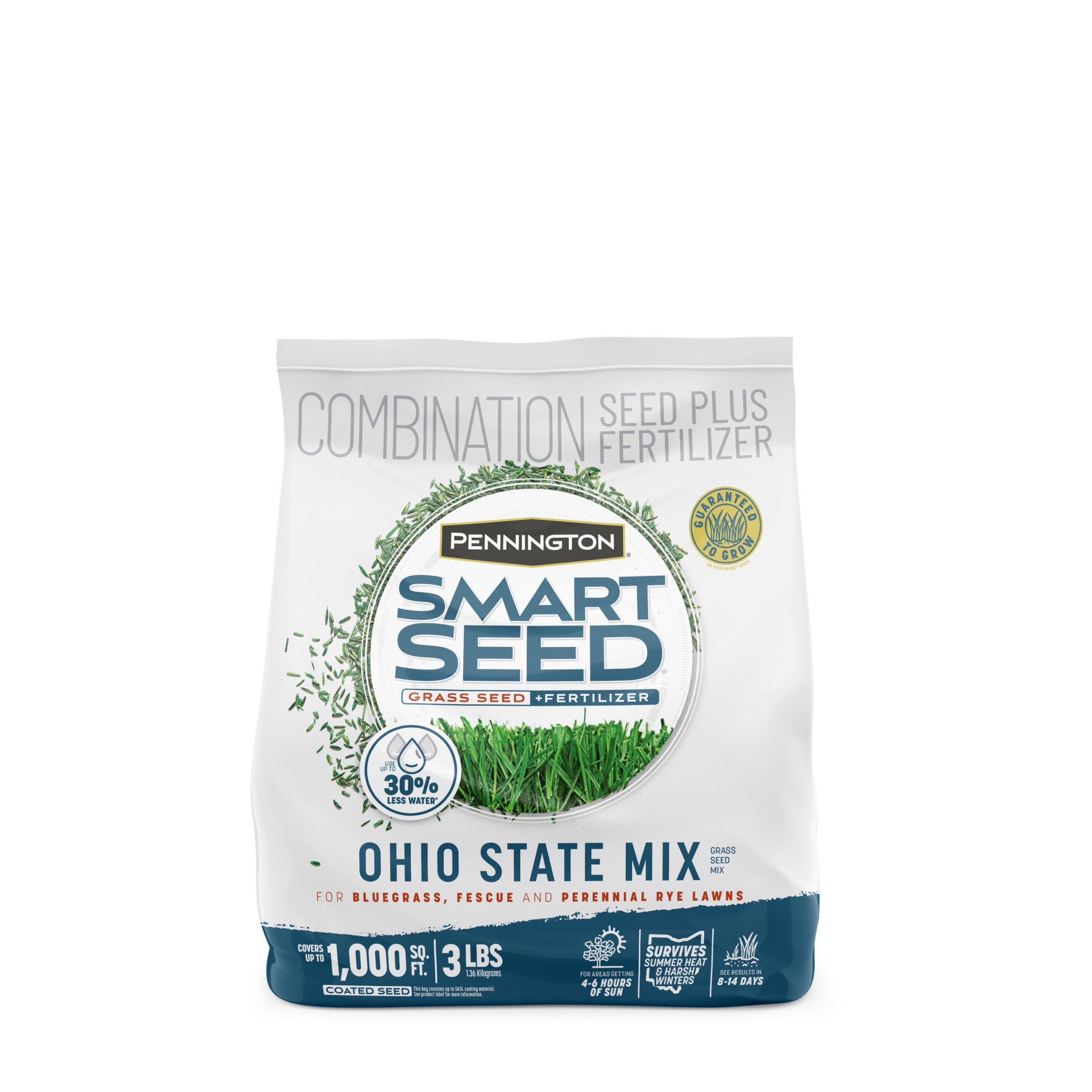 Pennington Smart Seed Ohio State Grass Seed Mix, for Sun to Partial ...