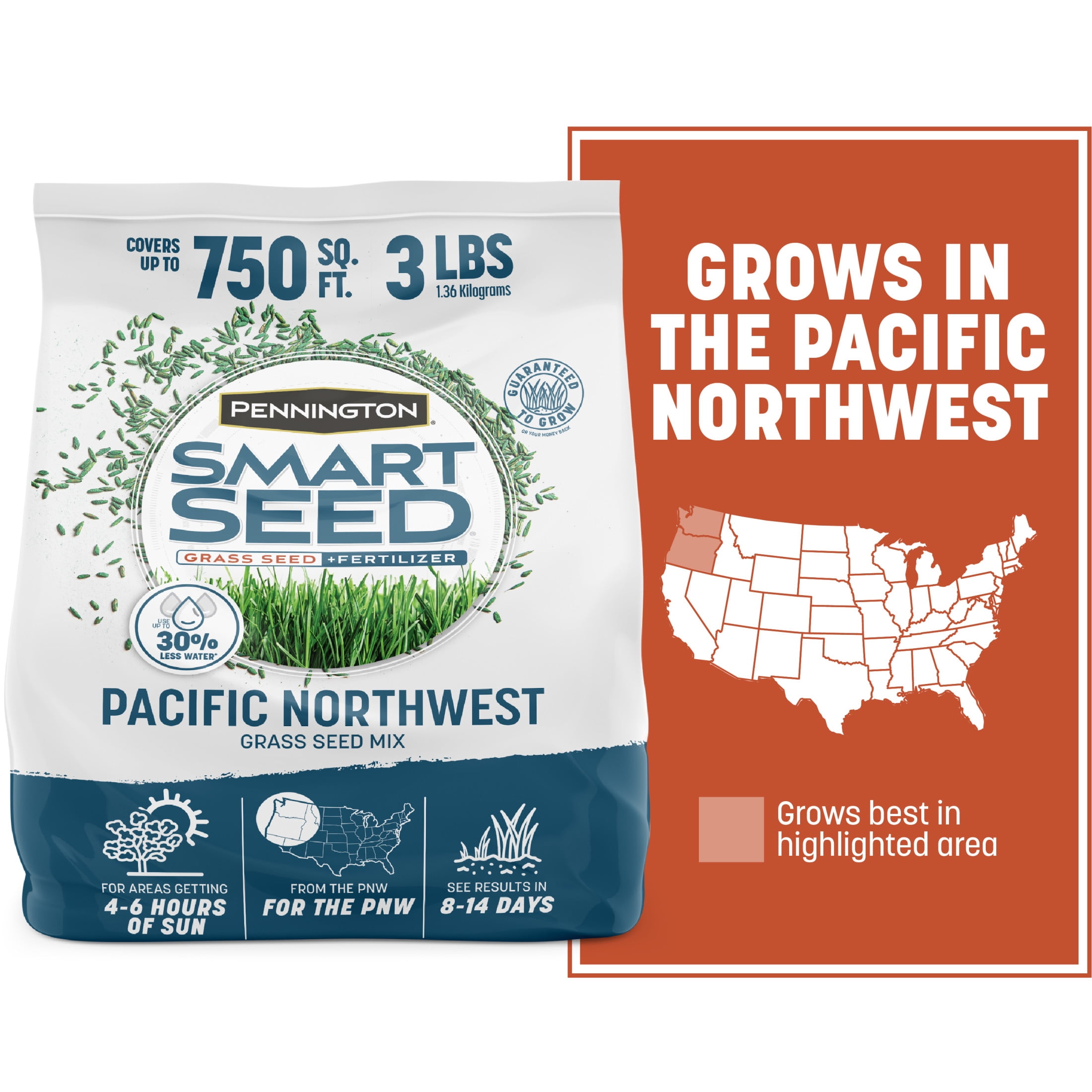 Pennington Smart Seed Pacific Northwest Mix, Drought Tolerant, Sun to ...
