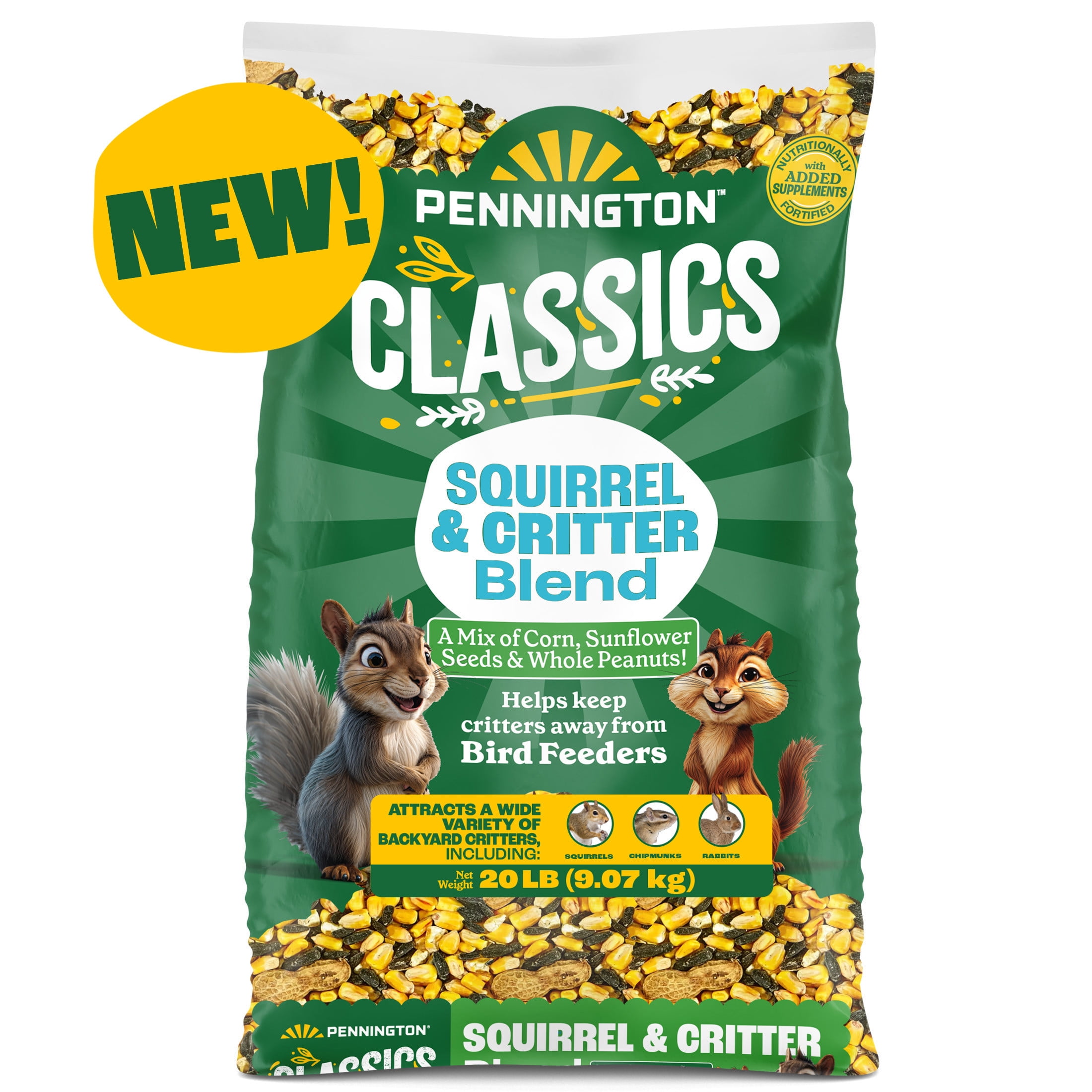 Pennington Classics Squirrel & Critter Blend Wildlife Food, 20 Pounds ...