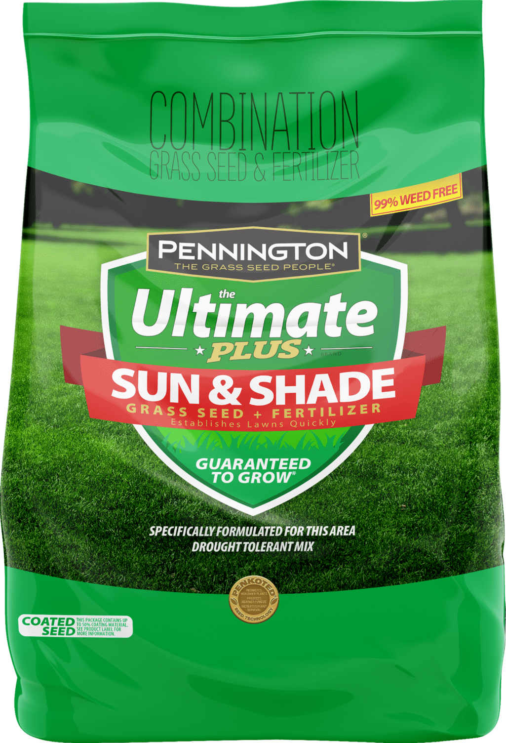 Pennington Ultimate Plus Grass Seed Plus Fertilizer Sun And Shade Mix For Spot Repairs 1 Pound