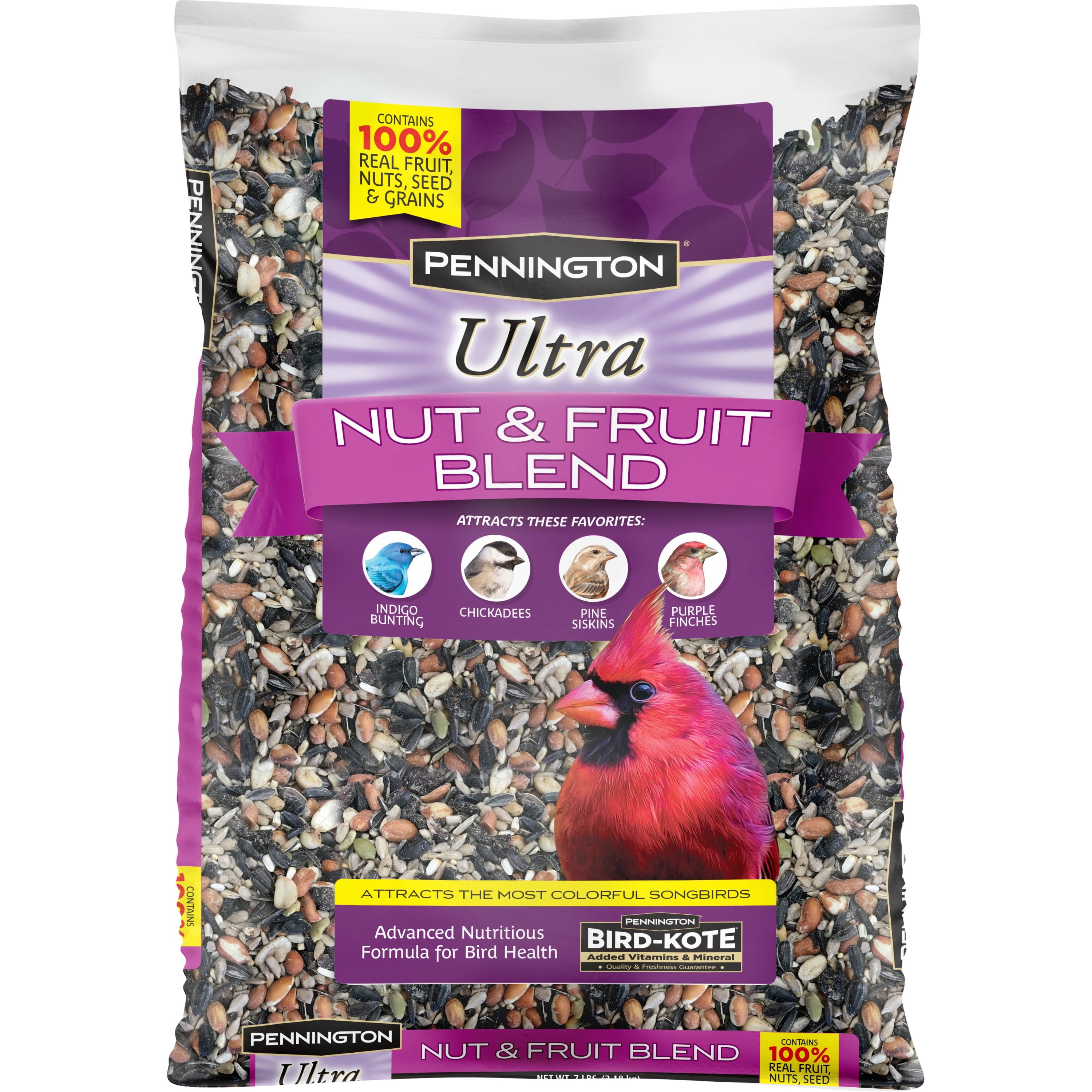 Pennington Ultra Premium Large Bag, Fruit & Nut Blend Wild Bird Food, 7 ...