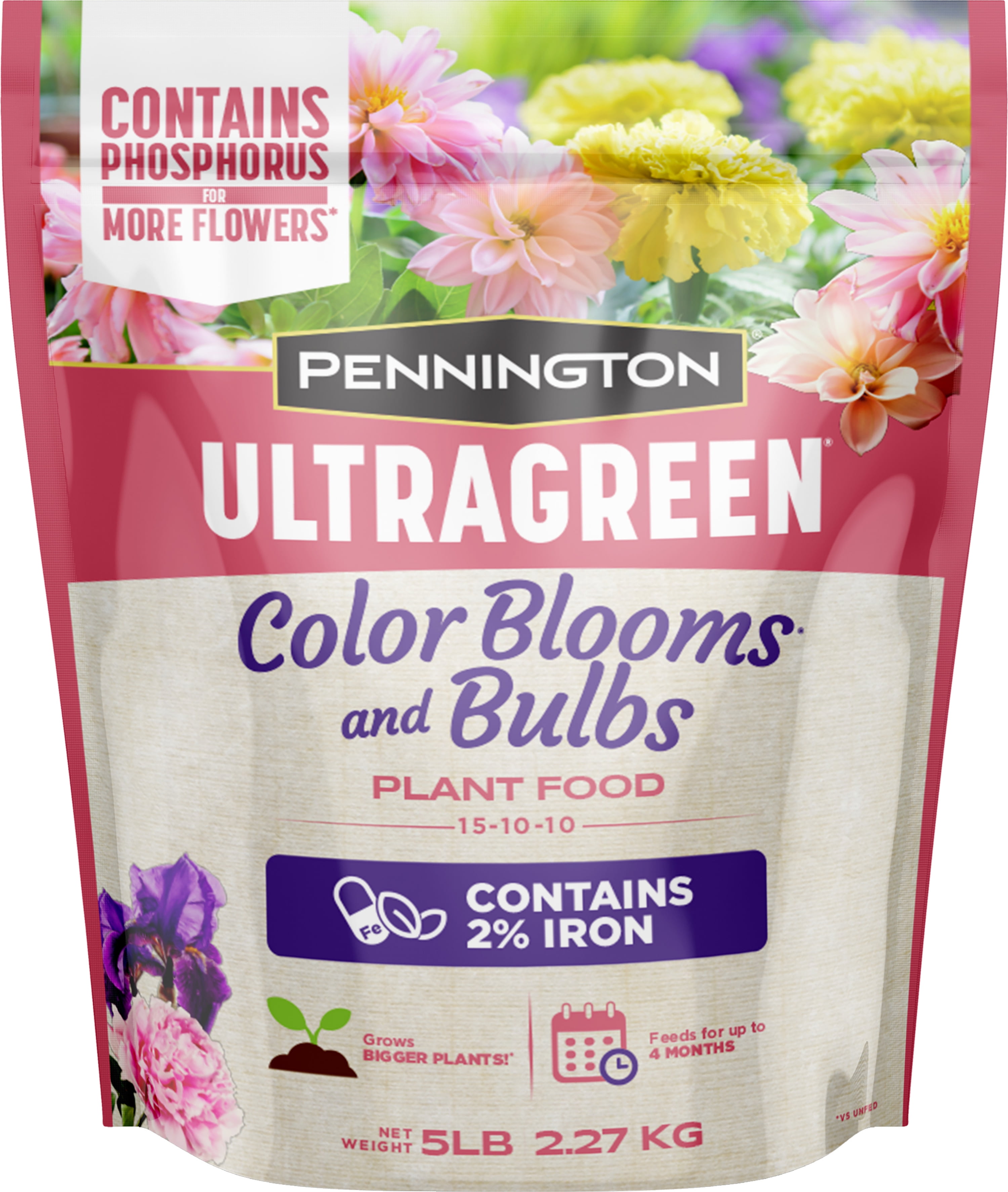 Pennington Ultra Green Color Blooms Plant Food, 15-10-10 Fertilizer, 5 ...