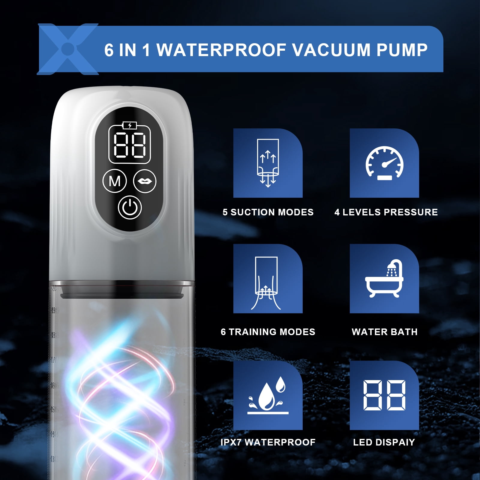 Pennise Pump with 6 In 1 Waterproof Vacuum Pump KUIL - Walmart.com