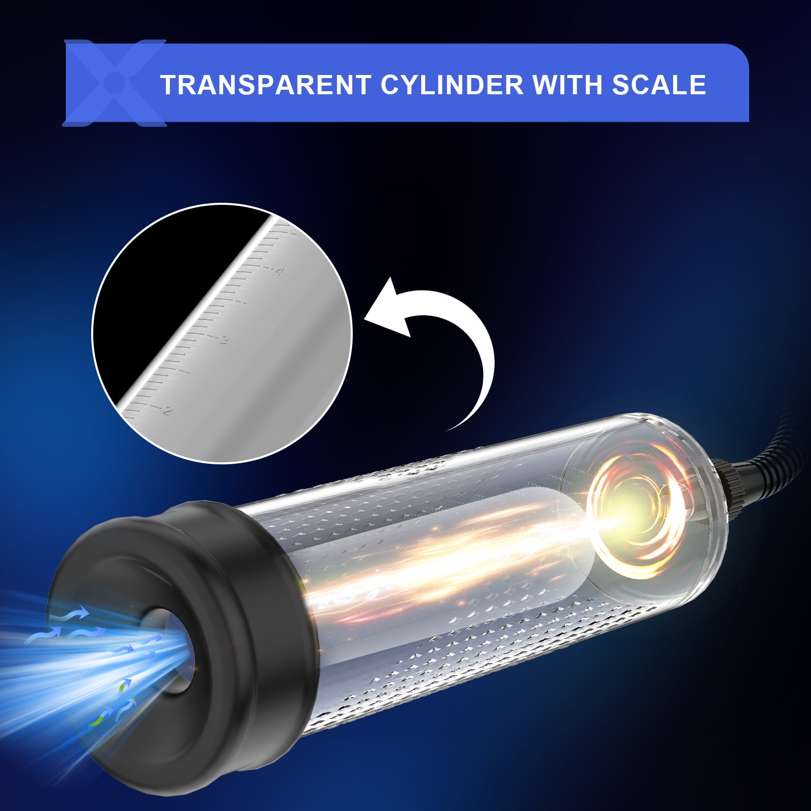 Pennise Pump with Adjustable Air Release Valve + Transparent Cylinder ...