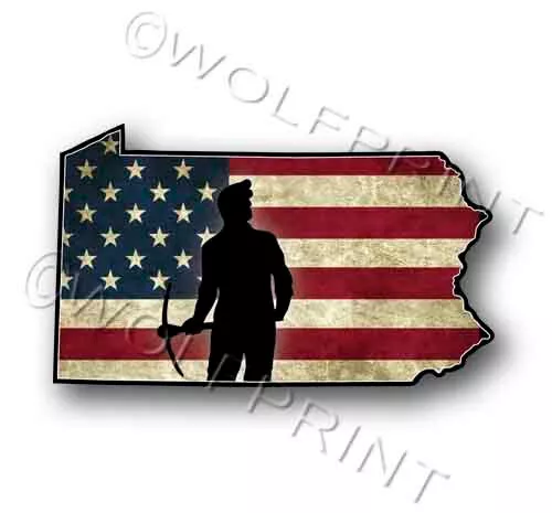Pennsylvania American Coal Miner Patriotic Sticker Phone Decal Water ...