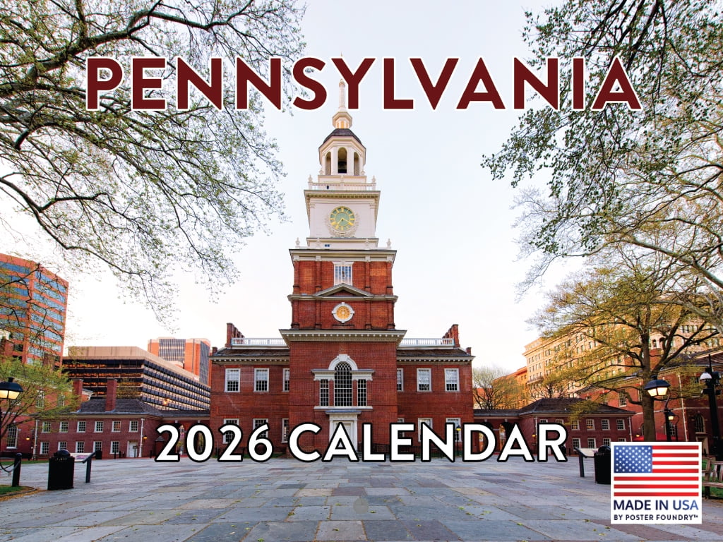 Pennsylvania Calendar 2026 Monthly Wall Calender 12 Month | American ...