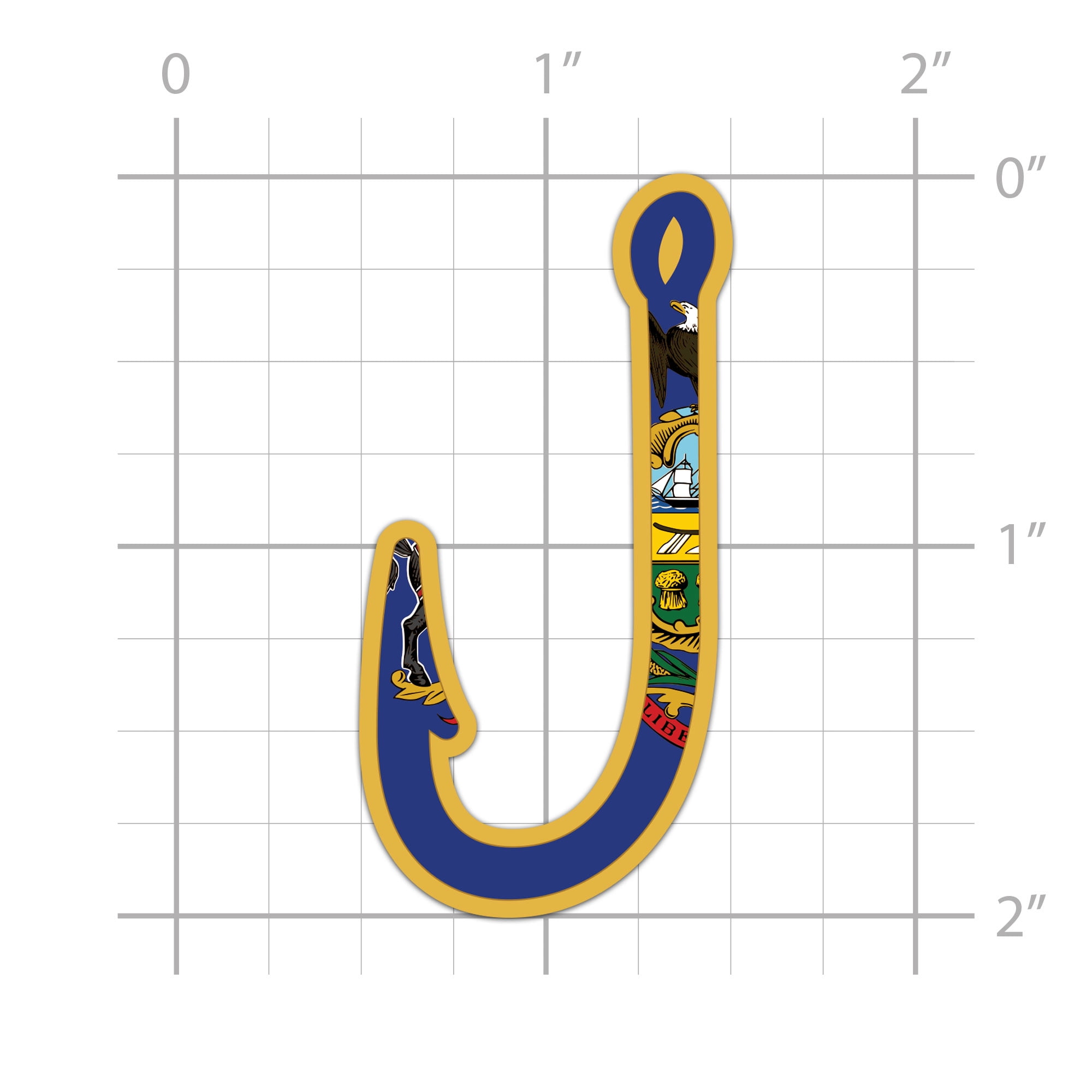 Pennsylvania Fish Hook Sticker for water bottle phone tumbler hard ...