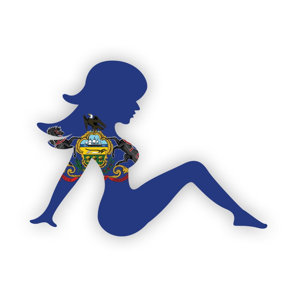 Pennsylvania Mudflap Girl Sticker Decal - Self Adhesive Vinyl - Weatherproof - Made in USA - pa ...