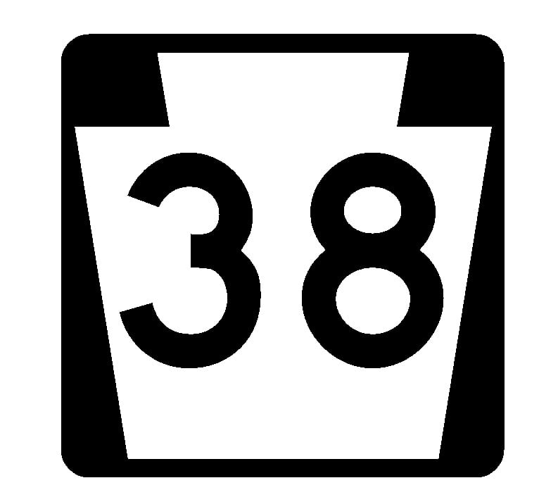 Pennsylvania Route 38 Metal Sign Decal Highway Sign Road Sign Size: 8 ...
