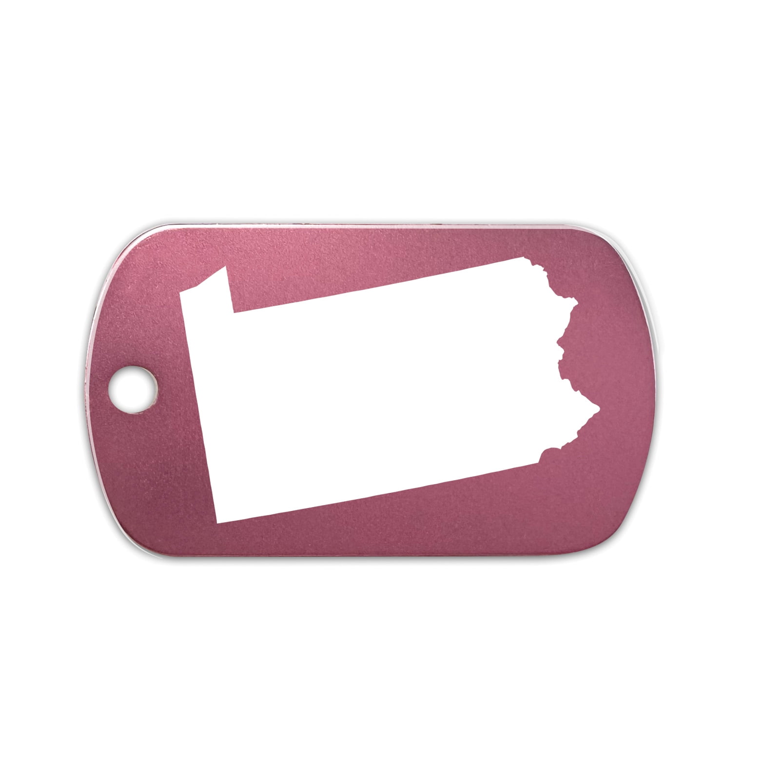 Pennsylvania Shaped GI Dog Tag Aluminum Keychain pa - Pink - Walmart.com