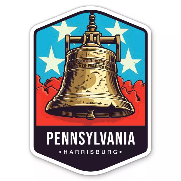 Pennsylvania State Badge Travel Sticker Phone Decal Water Bottle ...