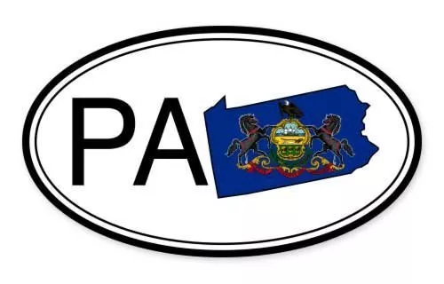 Pennsylvania State Flag Oval Car Sticker Phone Decal Water Bottle ...