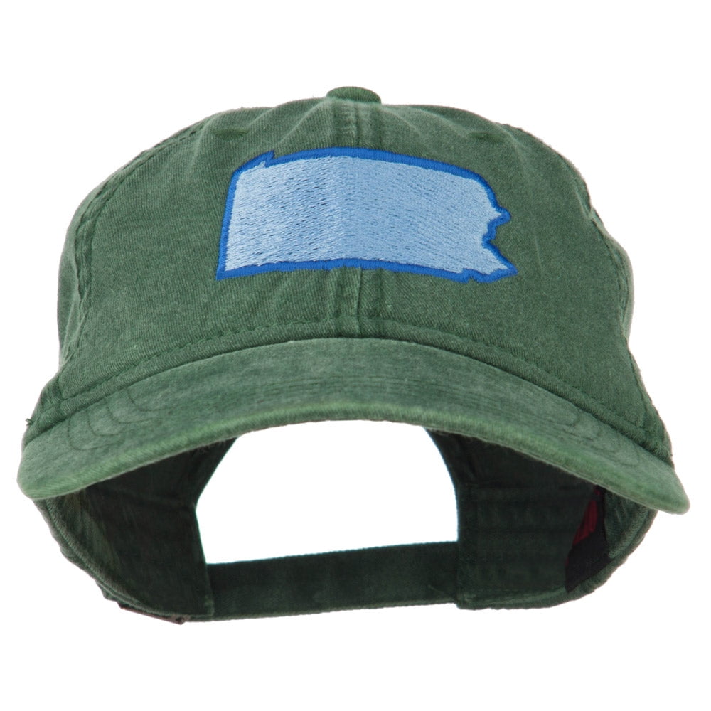 Pennsylvania State Map Embroidered Washed Cotton Cap - Dark Green OSFM ...