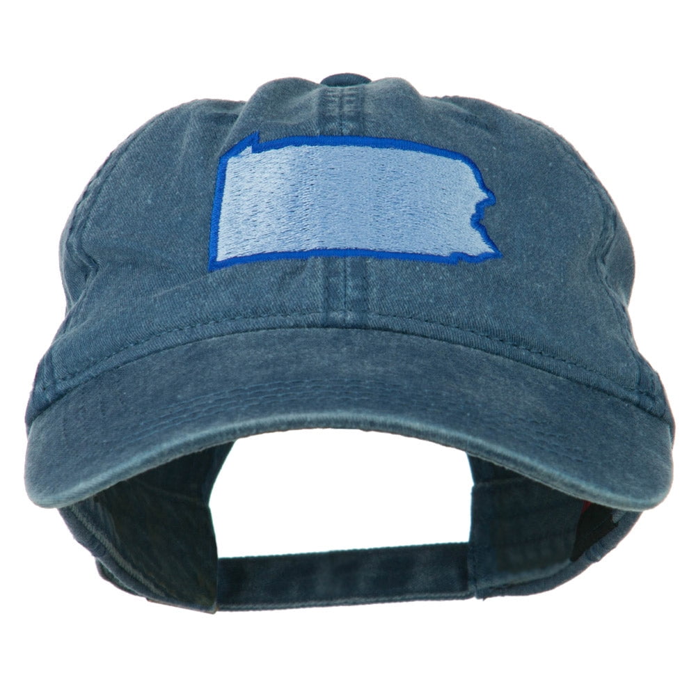 Pennsylvania State Map Embroidered Washed Cotton Cap - Navy OSFM ...
