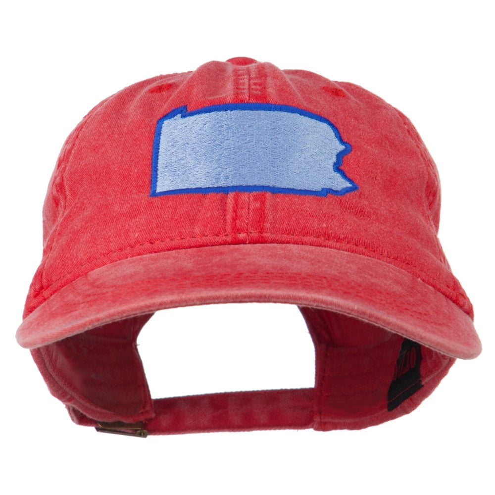 Pennsylvania State Map Embroidered Washed Cotton Cap - Red OSFM ...