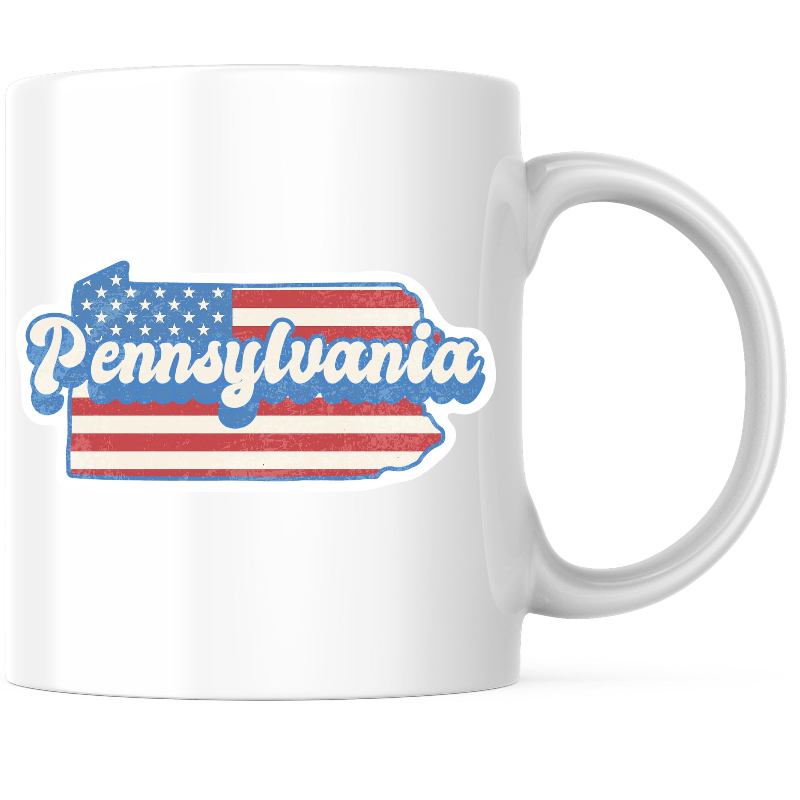 Pennsylvania State Outline Coffee Mug - PA State Shape with USA Flag ...