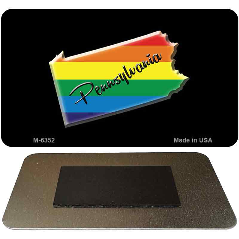 Pennsylvania State Outline Rainbow Novelty Metal Magnet M-6352 3.5" x 2 ...