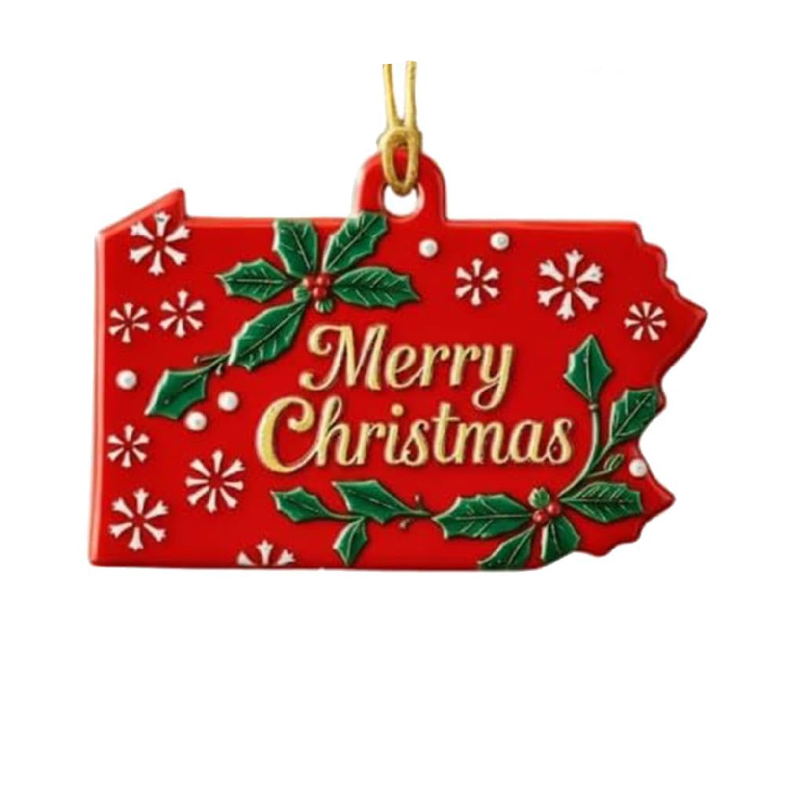 Pennsylvania State Pride 2D Flat Christmas Ornament, State Map Design ...