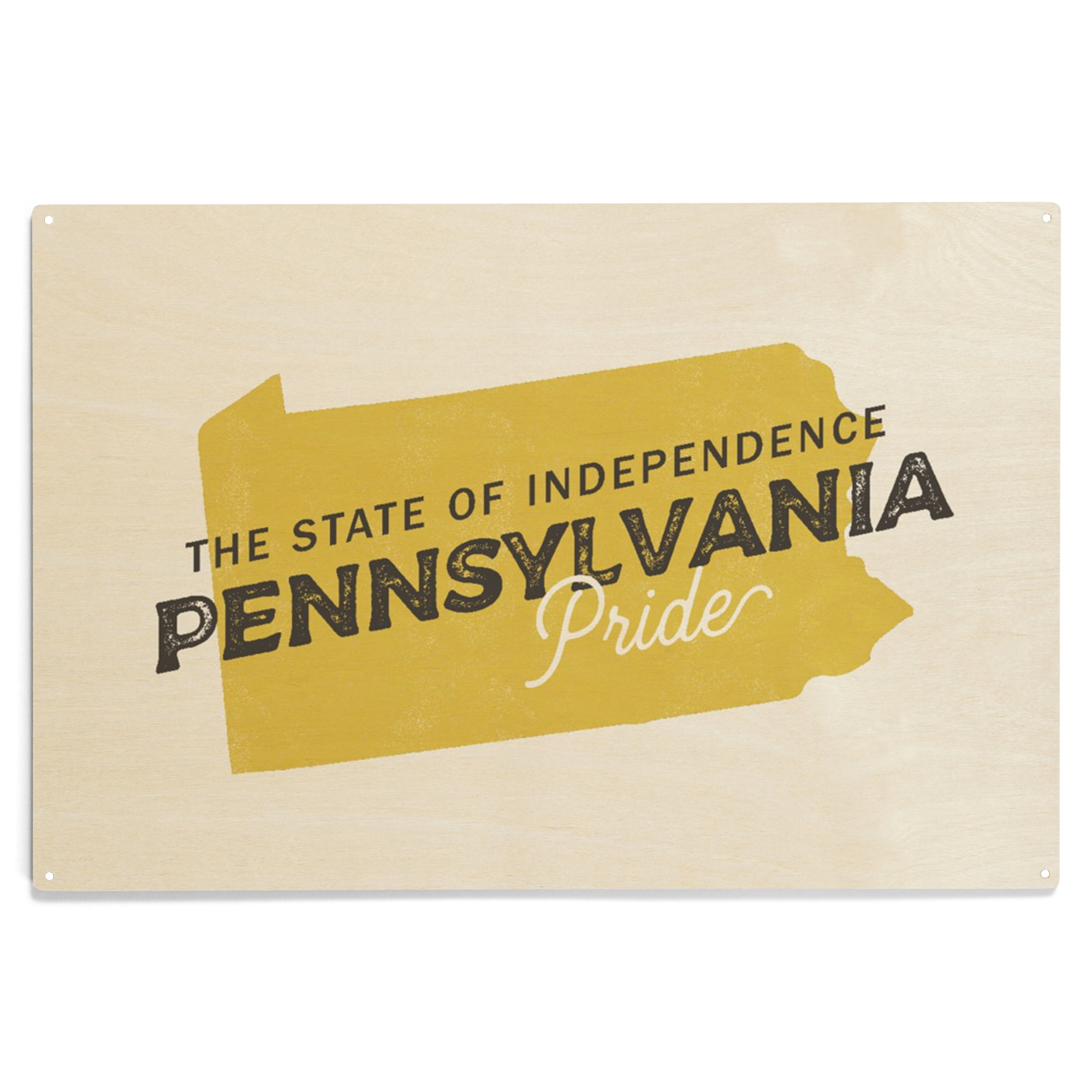 Pennsylvania, State Pride Birch Wood Wall Sign (10x15 Rustic Home Decor ...