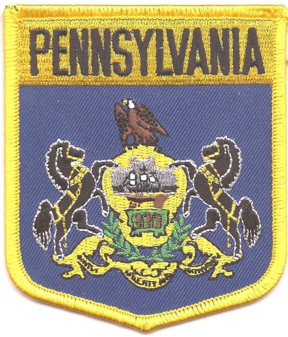 Pennsylvania State Shield Patch; Measure 3 1/8'" x 3 1/2", Embroidered ...