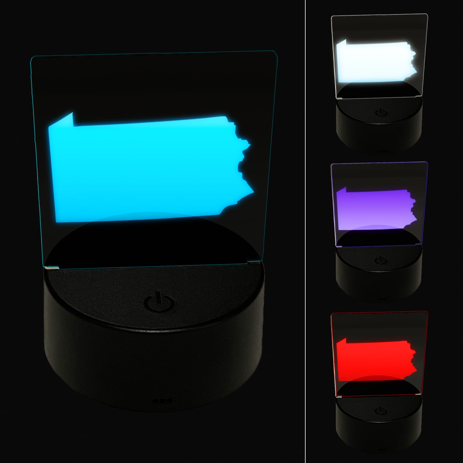 Pennsylvania State Silhouette LED Night Light Sign 3D Illusion Desk ...