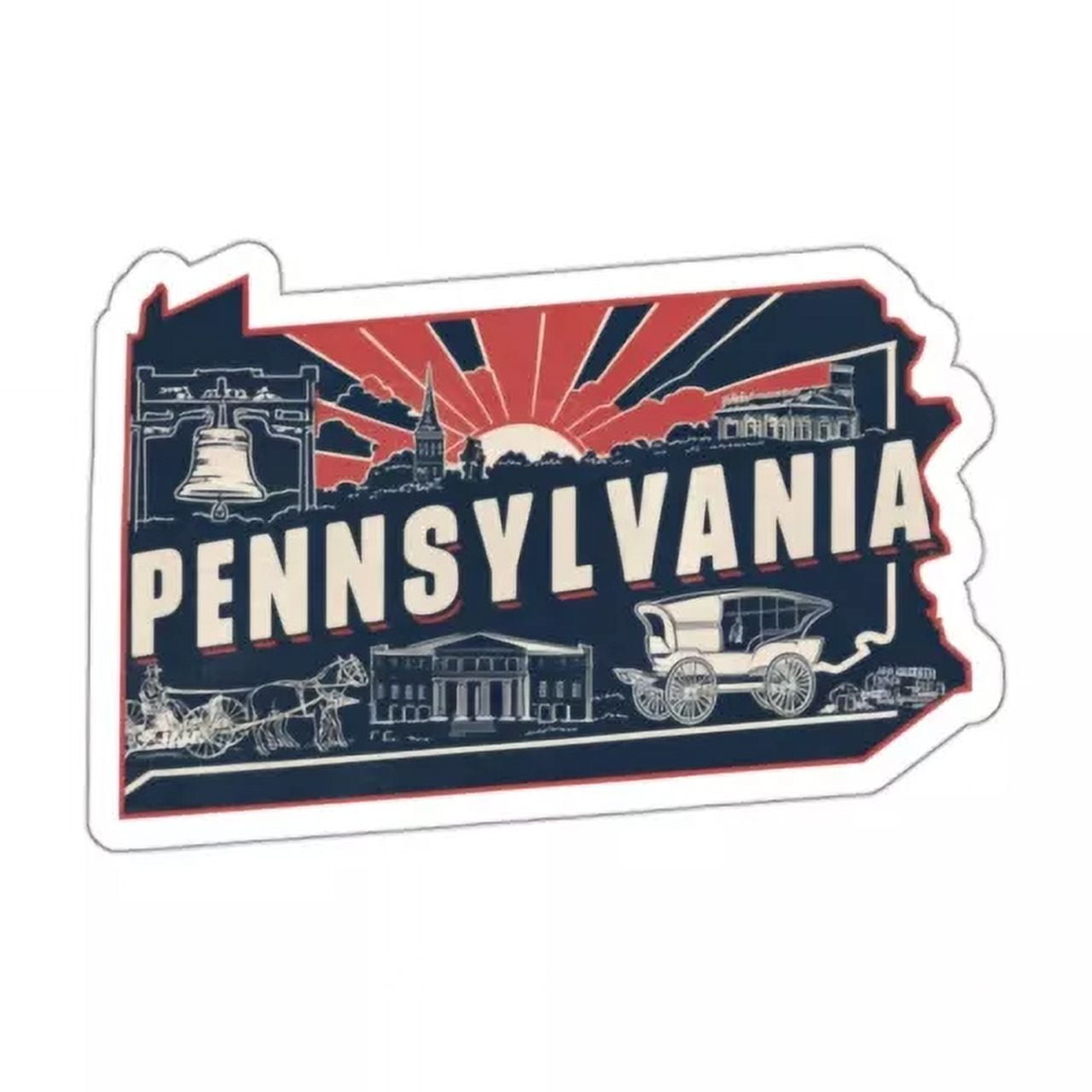 Pennsylvania State Vinyl Stickers Outline Design United States Of ...