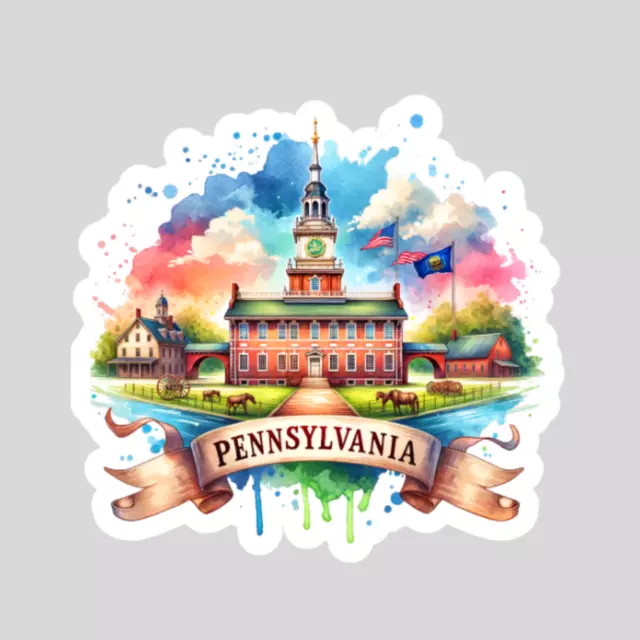 Pennsylvania Sticker State Outline Novelty Laptop Car Sticker Phone ...