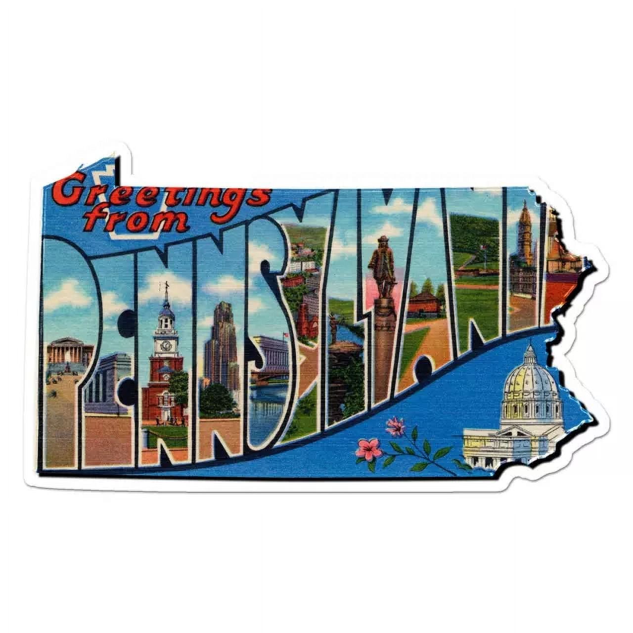 Pennsylvania Vintage Map Sticker Phone Decal Water Bottle Stickers Car ...