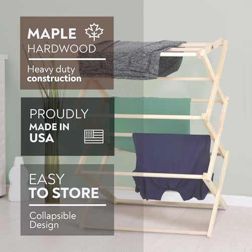 Pennsylvania Woodworks Premium Maple Clothes Drying Rack - Handcrafted ...