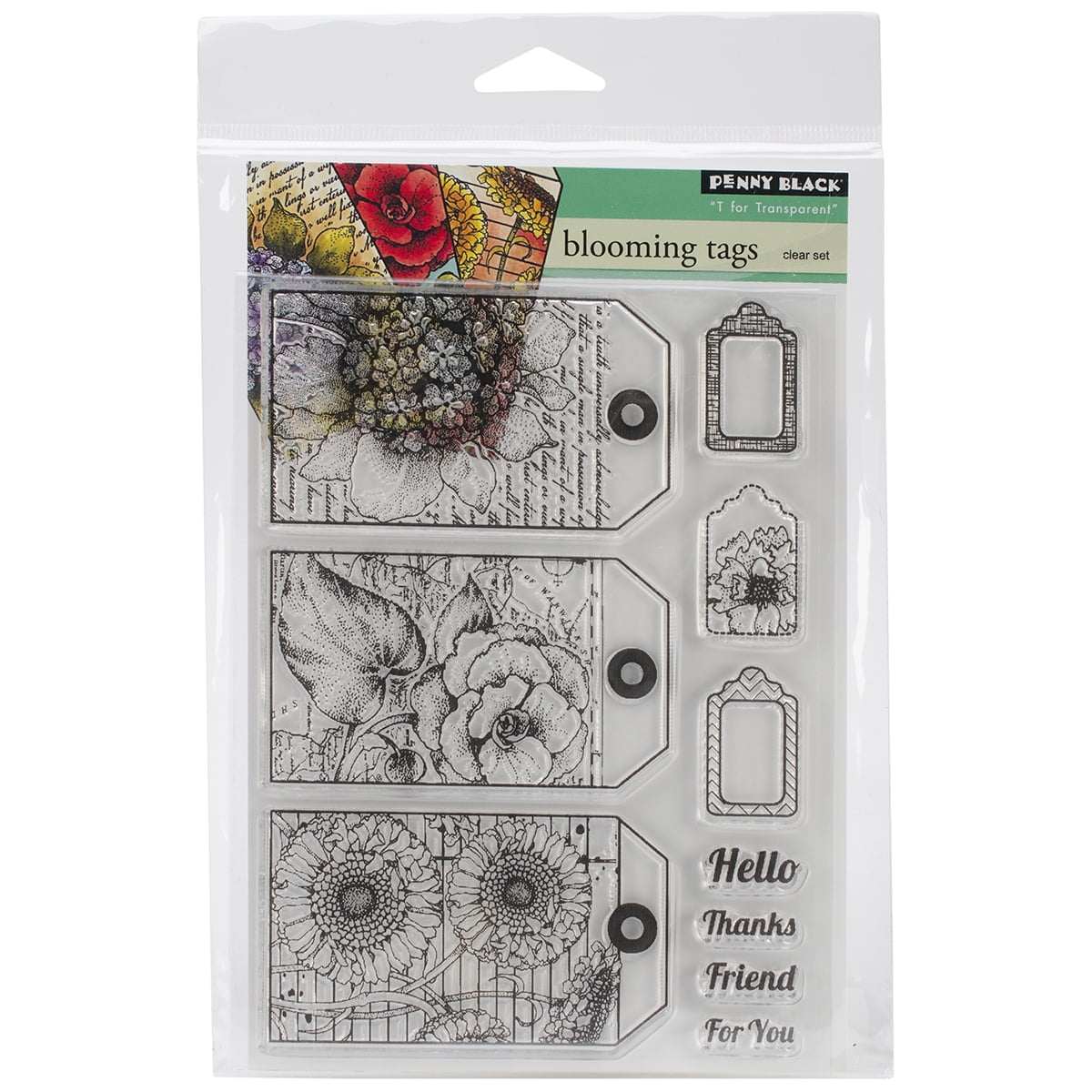 Penny Black Clear Stamps 5"X7"-Blooming Tags, Pk 1, Penny Black ...