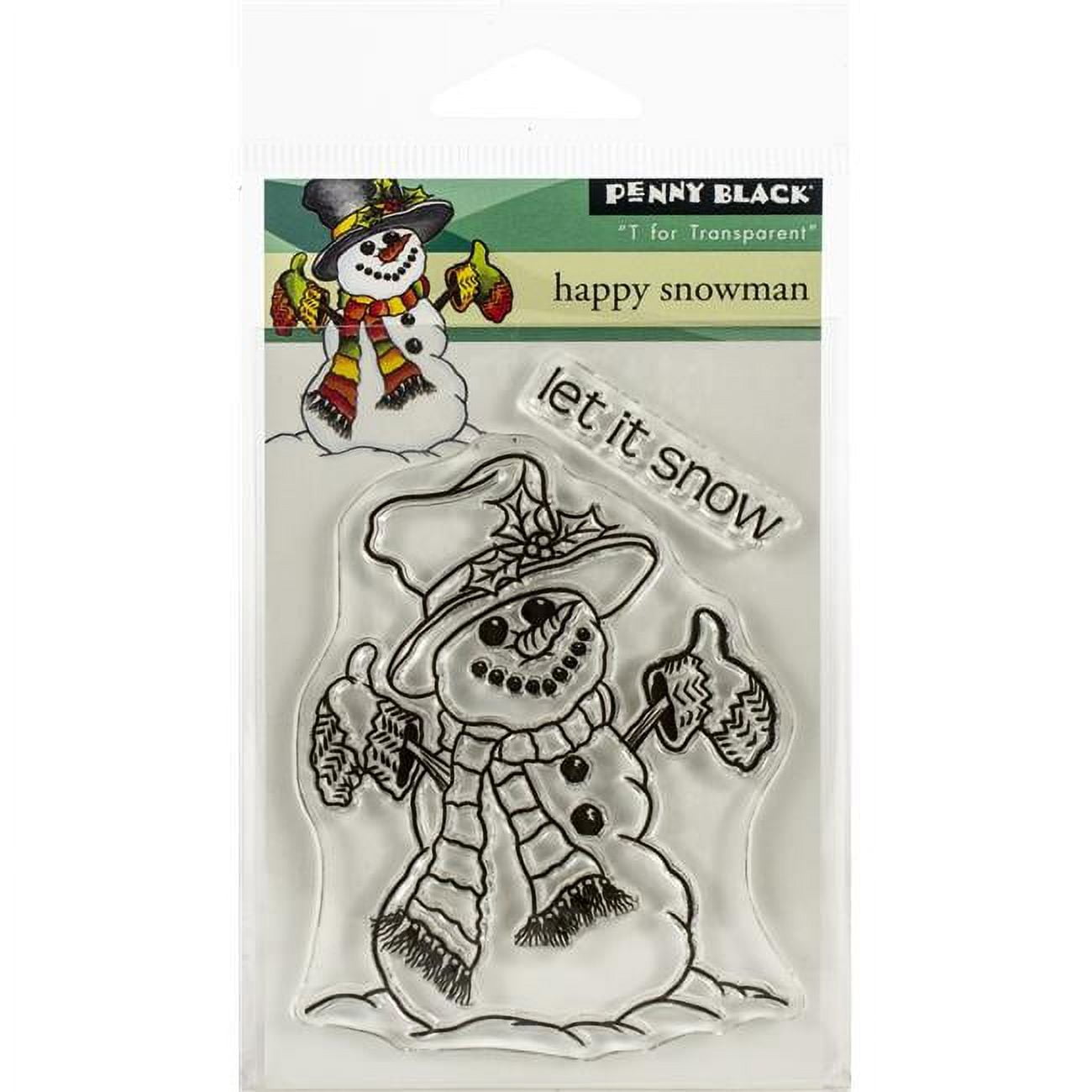 Penny Black Mini Clear Stamps-Happy Snowman 3"X4" - Walmart.com