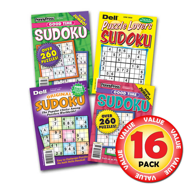 Dell Sudoku Puzzles Penny Dell 16 Pack Sudoku Puzzles Variety Books
