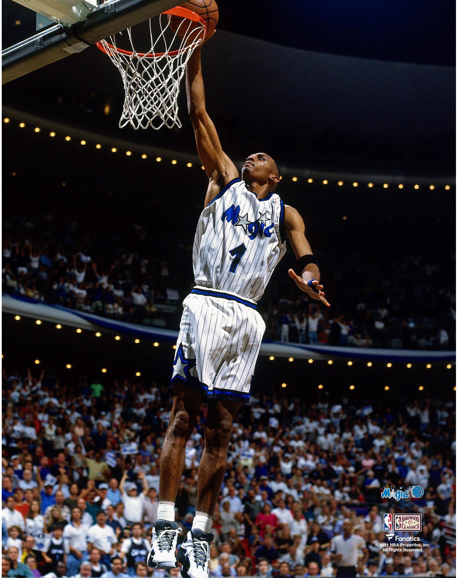 Penny Hardaway Orlando Magic Unsigned White Jersey Breakaway Dunk ...
