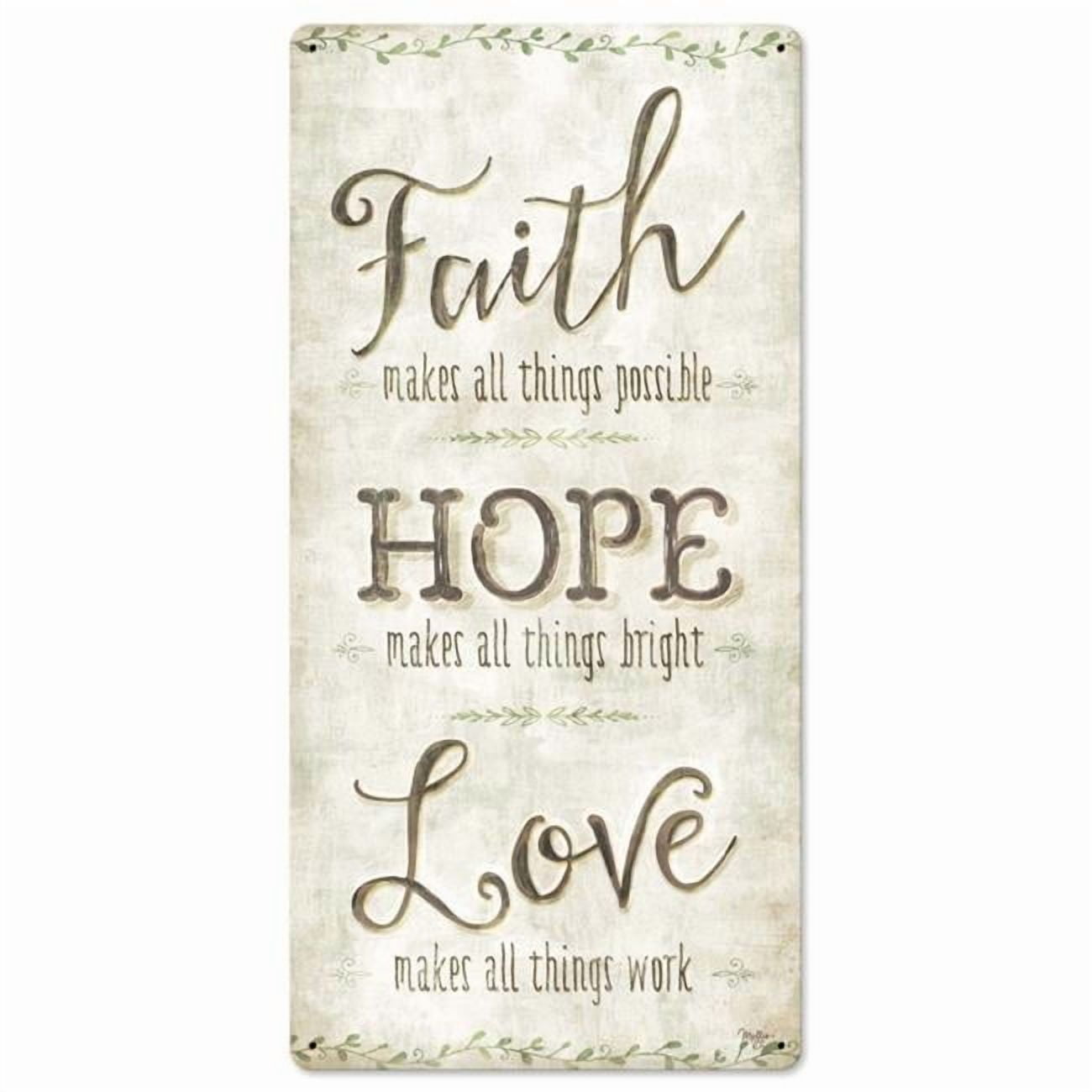 Penny Lane 12 x 24 in. Faith Hope Love Satin Sign - Walmart.com