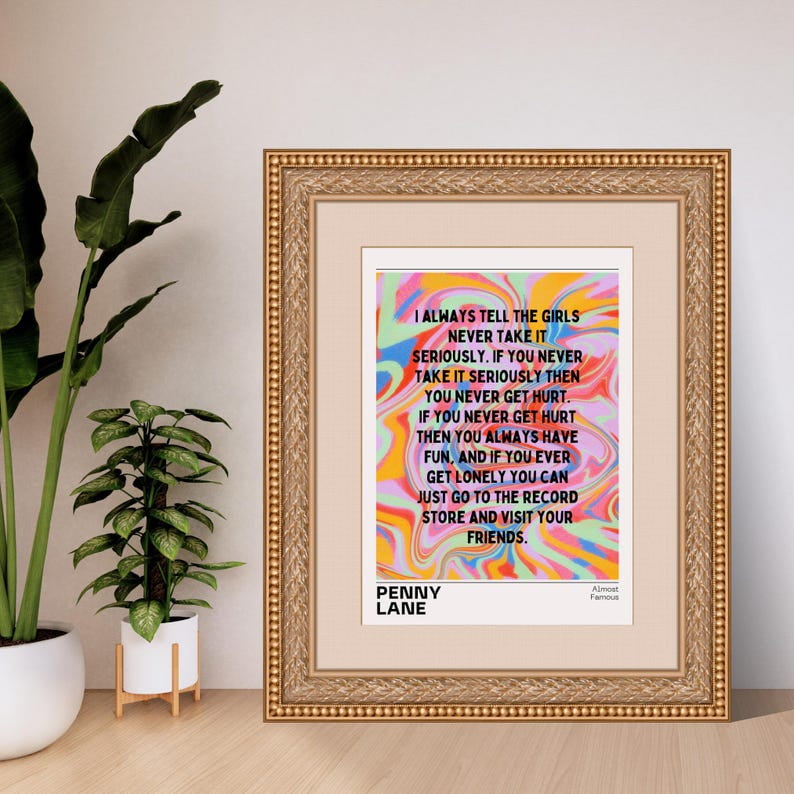 Penny Lane Almost Famous Quote Cameron Crowe Minimalist Movie, Kate ...