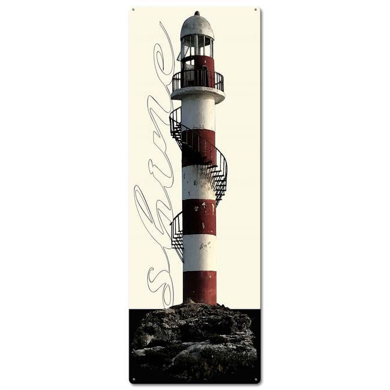 Penny Lane CIN103 11 x 30 in. Coastal Lighthouse Red & White Custom ...