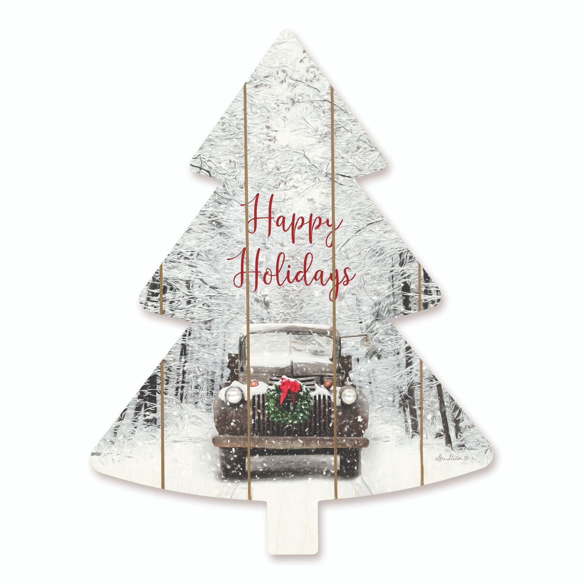 Penny Lane Publishing 18" White and Brown "Happy Holidays" Vintage ...