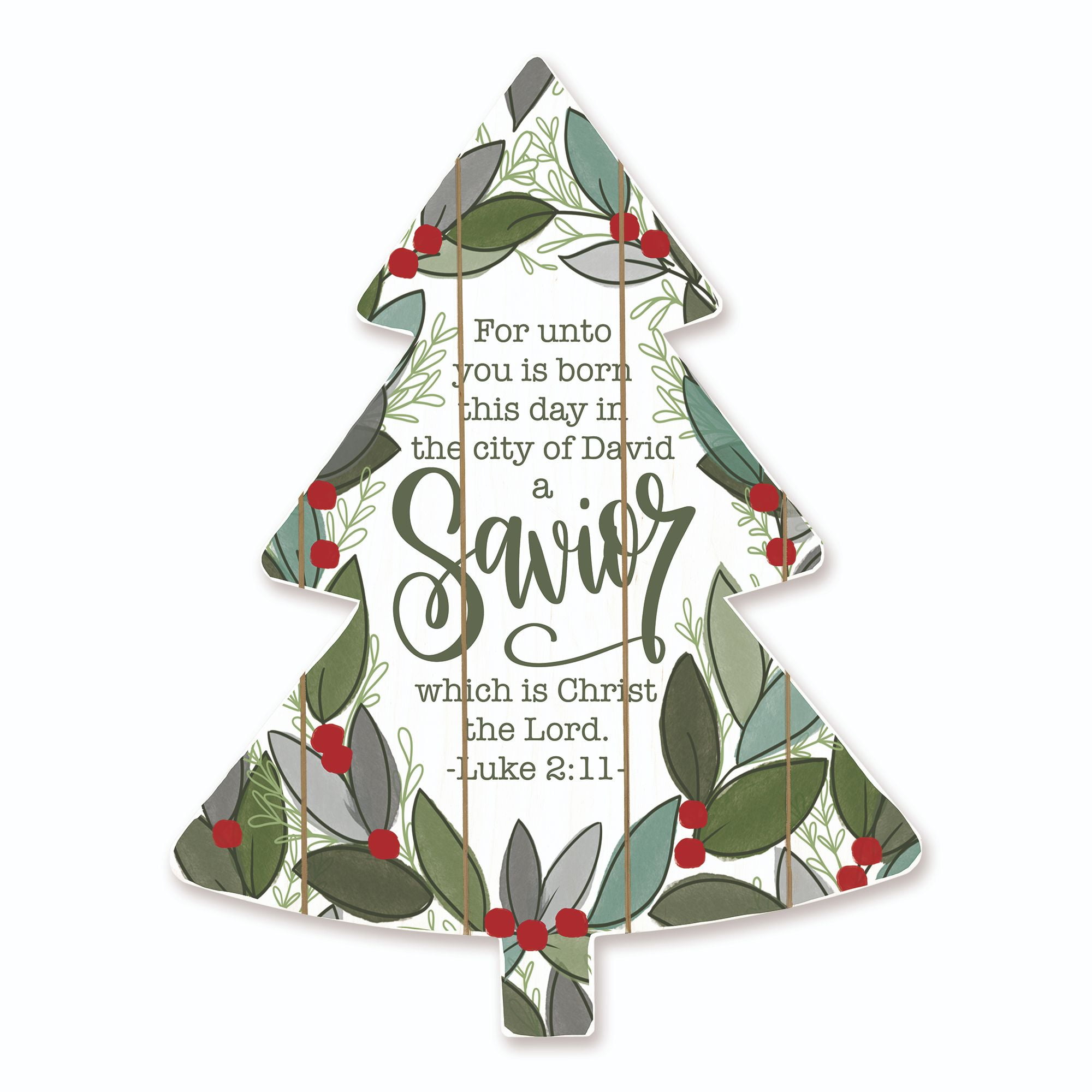 Penny Lane Publishing 18" White and Green "Savior Christ the Lord ...