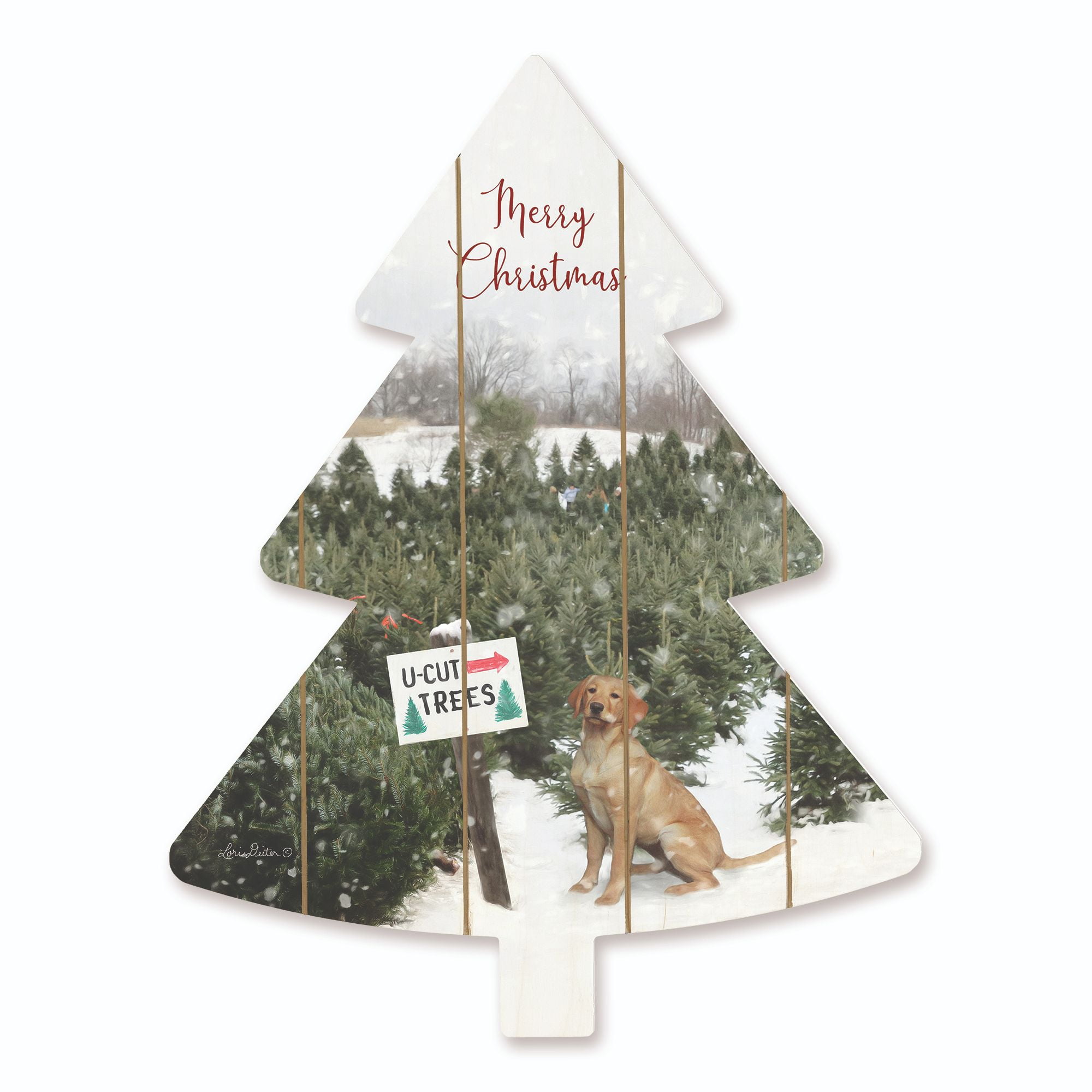 Penny Lane Publishing 18" White and Green "U Cut Trees" Hanging Tree ...